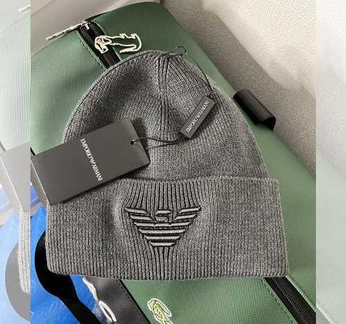Шапка мужская armani серая