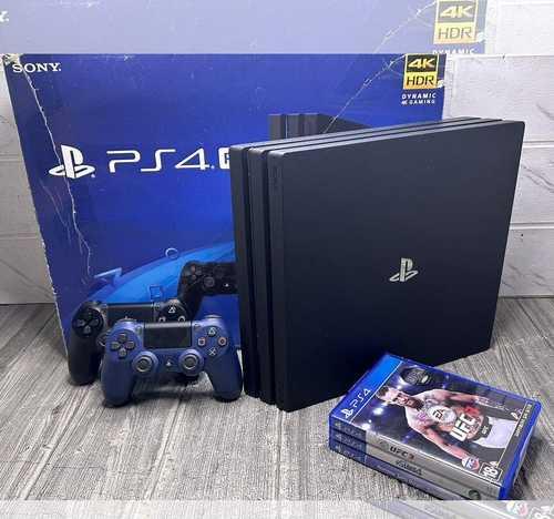 Sony PS4 Pro 1 TB   2 джойстика   3 игры