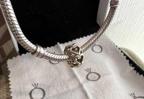 Золотой шарм Pandora Пандора оригинал