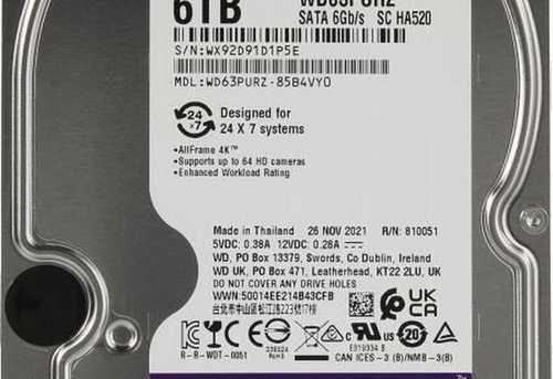 Жесткий диск 3.5" Western Digital Purple 6 Тб WD63