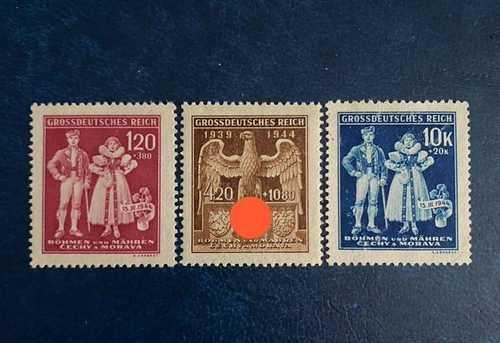 Почтовые марки богемия и моравия 1944