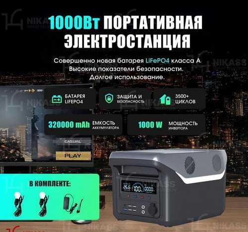 Портативная зарядная станция 320 000 мАч