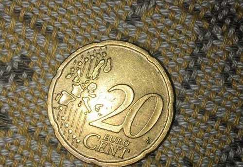 Монета 20 евроцент 1999 года