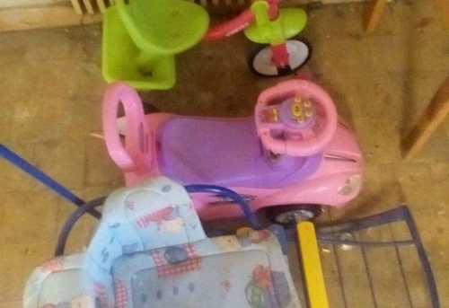Детские санки с колесами игрушечный автомобиль