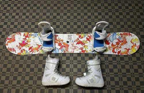 Сноуборд комплект Gnu - 151 + Burton - L - 39 - 40