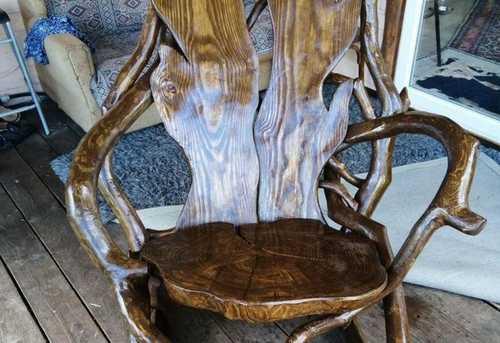 Кресло качалка массив дерева дуб сосна
