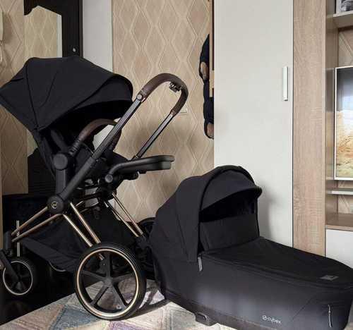 Коляска 2в1 Cybex Priam IV Rosegold Sepia Black