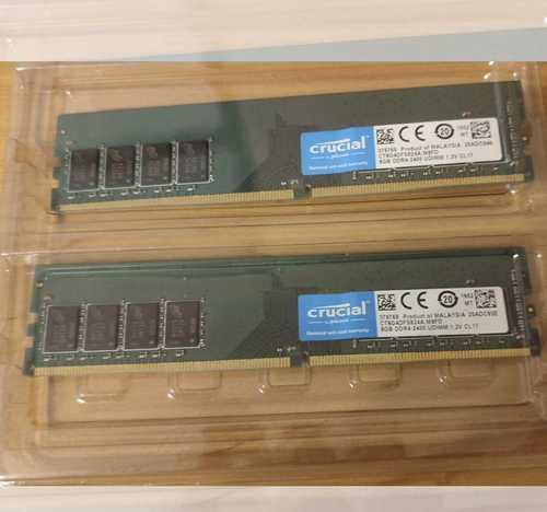 Оперативная память ddr4 2x8gb crucial 2400