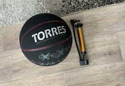 Баскетбольный мяч torres (7 size) + ручной насос