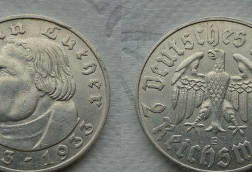 Монеты Германии 2 марки Лютер