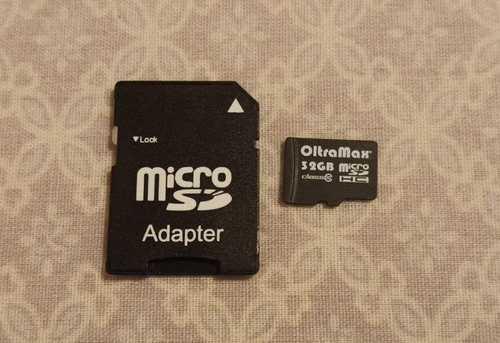 Карта памяти 32 гб и адаптеры для MicroSD