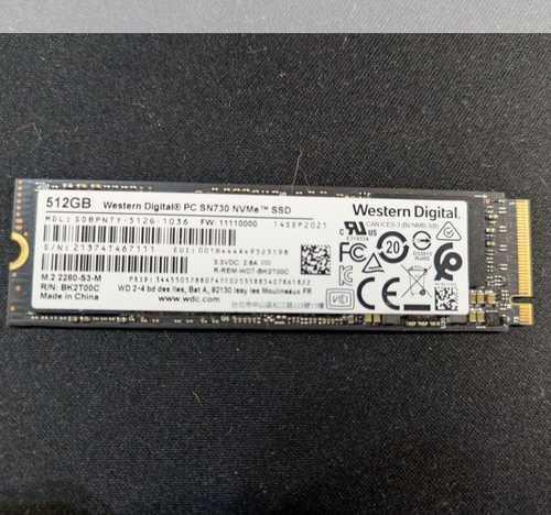 Ssd nvme WD black 512gb