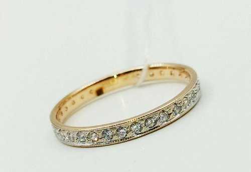 Золотое кольцо с фианитами 17 размер