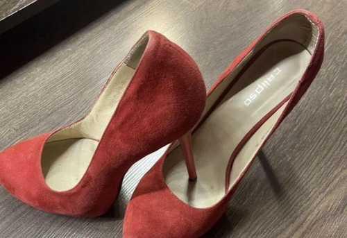 Туфли красные натуральная замша Calipso 38