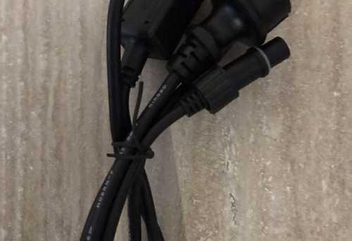 Сетевой кабель 220в, для гирлянды, черный