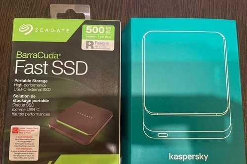 500гб Внешний SSD Seagate BarraCuda Fast Kaspersky