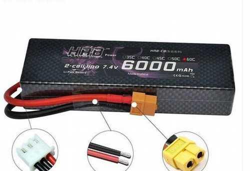 Аккумулятор HRB Lipo 2S 6000mah XT60 Hard