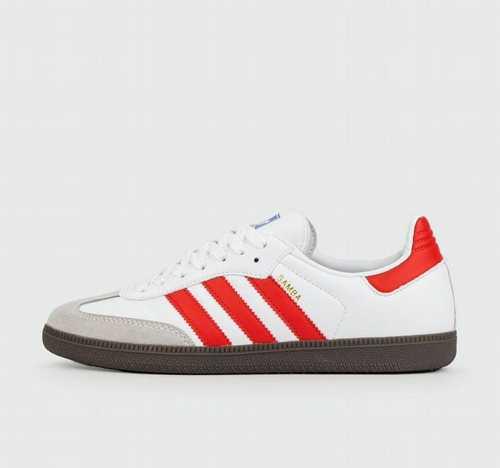 Кроссовки Adidas Samba OG White Red Str