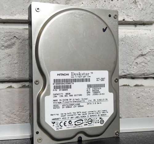 Жёсткий диск 3.5" 80GB Hitachi (SATA)