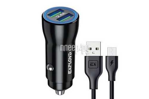 Exployd Easy 2хUSB - microusb 2.4A Black EX-Z-1446