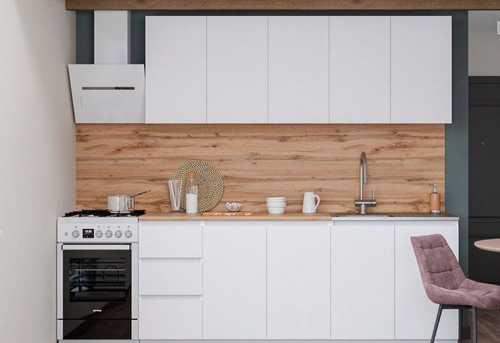 Кухонный гарнитур белый в стиле IKEA 2м