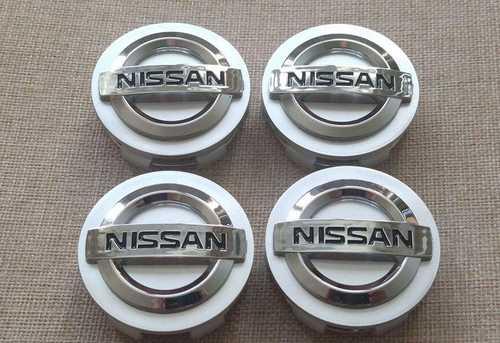 Колпачки заглушки на литые диски Nissan 60мм сереб