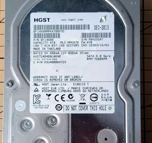 Жесткий диск hgst HUS724040ALA640 4GB