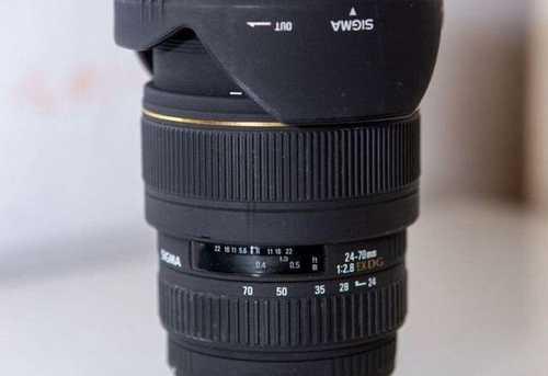 Объектив Sigma 24-70 mm 1:2.8 EX DG macro Canon EF