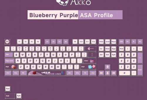 Кейкапы Akko PBT+PC Pudding Blueberry Purple (ASA)