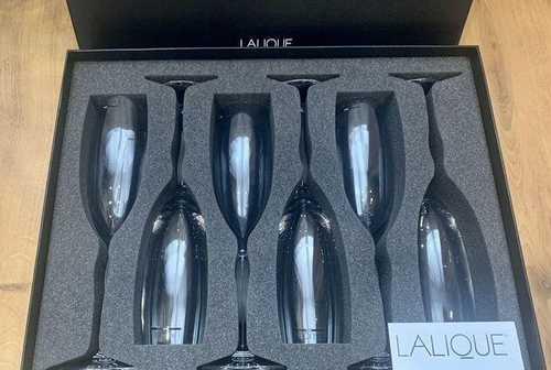 Хрустальные бокалы для шампанского Lalique набор 6