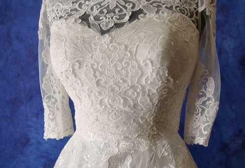 Свадебное платье 42-44-46р +аксессуары(полн образ)