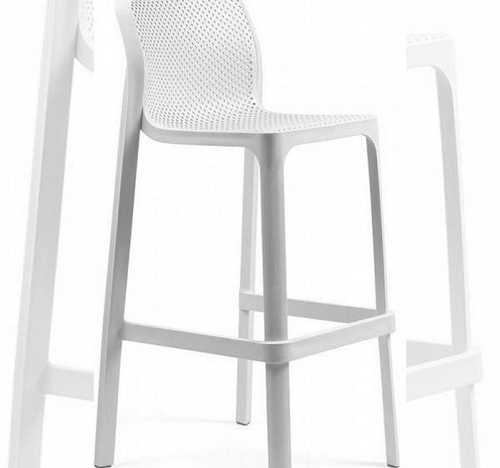 Стул пластиковый барный Nardi Net Stool, белый