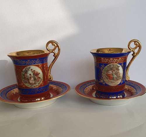 Чайная Пара стиль Ампир Роспись Позолота