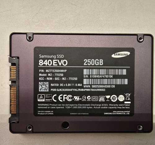 SSD Samsung 840 EVO 250 Gb