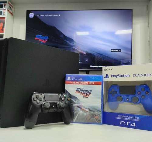 Sony PS4 Slim   2 геймпада и 98 игр