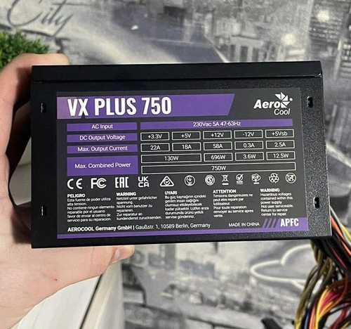 Блок питания Aerocool VX 750W