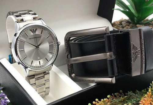 Мужской набор Emporio Armani (часы + ремень)