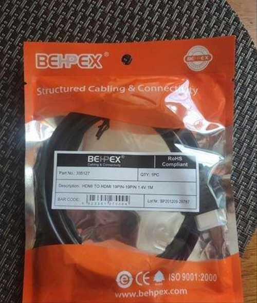 Hdmi кабель Behpex метровый