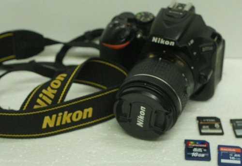 Nikon D5500 kit 18-55 IV версии + 4 карты памяти