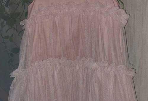 Нарядное платье для девочки 122-128 розовое PDL