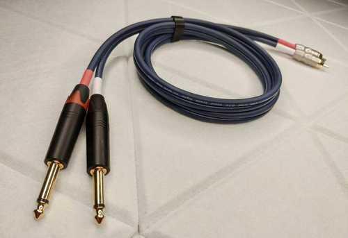 Шнур 2 Rca на 2 Jack 6,3 mono Tasker c803