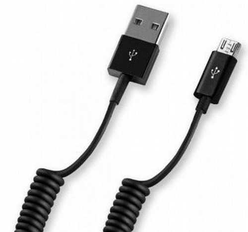 Кабель USB-microusb 1.5m витой черный #85784