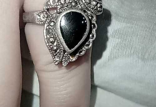 Винтажные кольцо с ониксом серебро 925 проба
