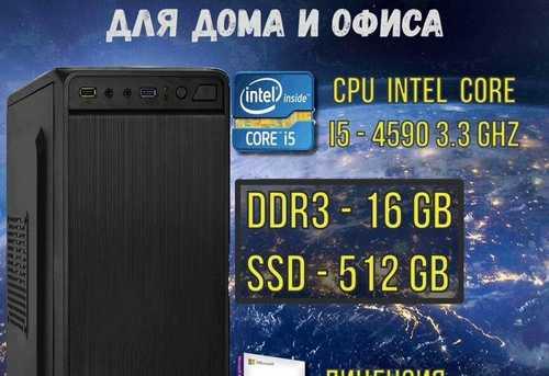 Пк Intel i5-3.3GHz,RAM-16,SSD-512,HDvideo Win10Pro