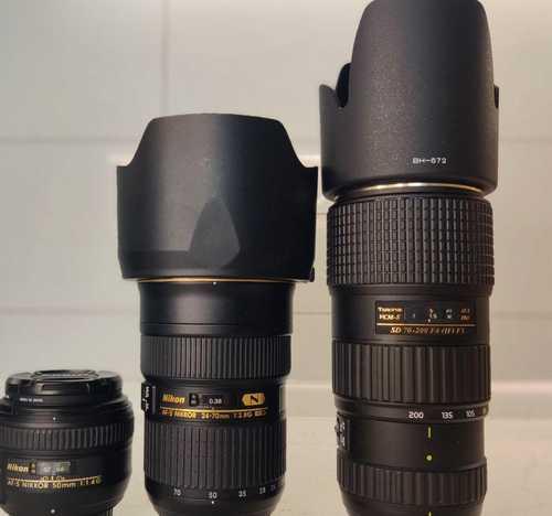Новые: Nikon 24-70mm 2.8,70-200mm,50mm 1.4G.Обмен