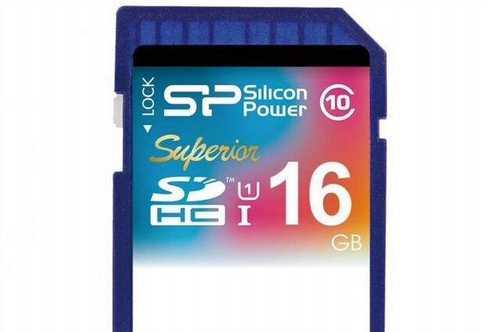 Флеш карта SD 16GB Silicon Power Superior sdhc Cl