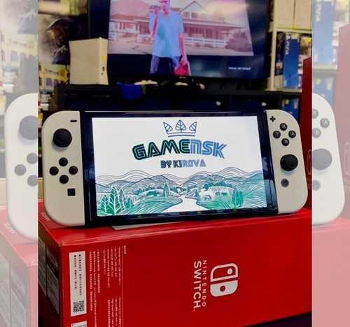 Новая nintendo switch oled белая прошитая