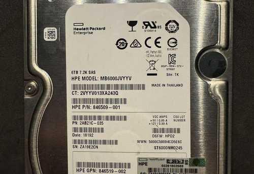 HDD SAS HP Enterprise 6TB 7.2K 3,5" Серверный