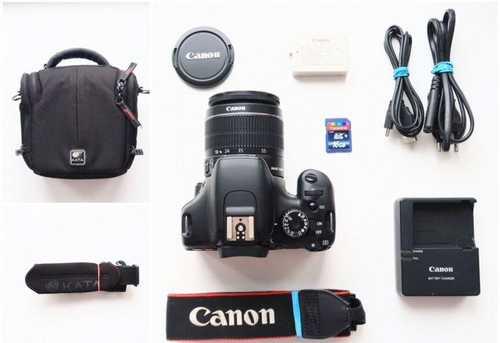 Фотоаппарат Canon 550d (пробег 25к)kit +сумка/16гб