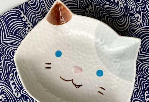 Детская керамическая тарелка "Котик", глубокая